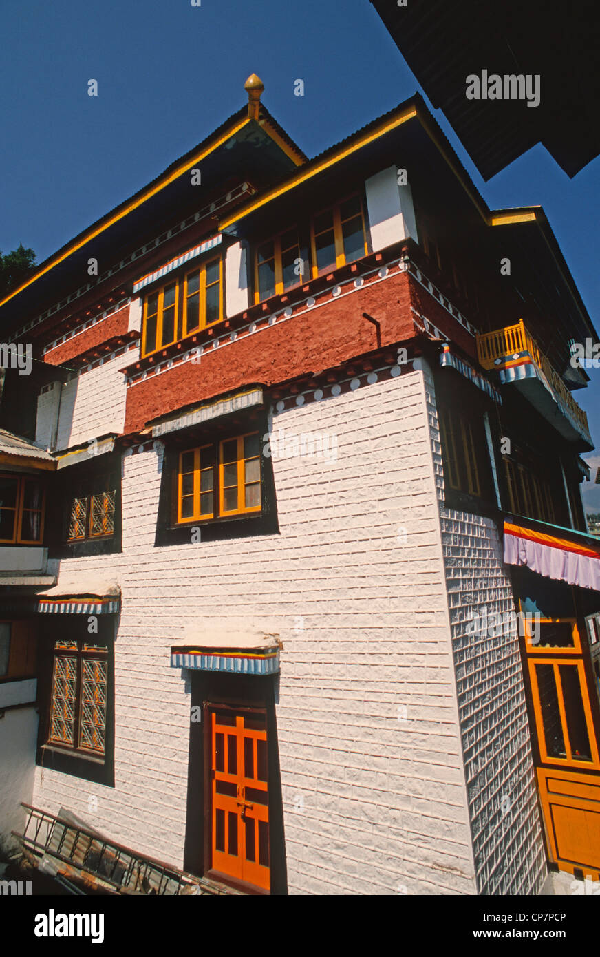 India; Himachal Pradesh, Manali, Gadhan Thekchokling Gompa Stock Photo ...