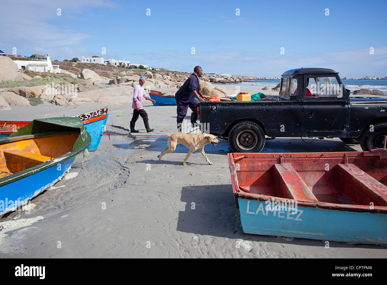 Towing a boat along the beach in Paternoster Stock Photo - Alamy