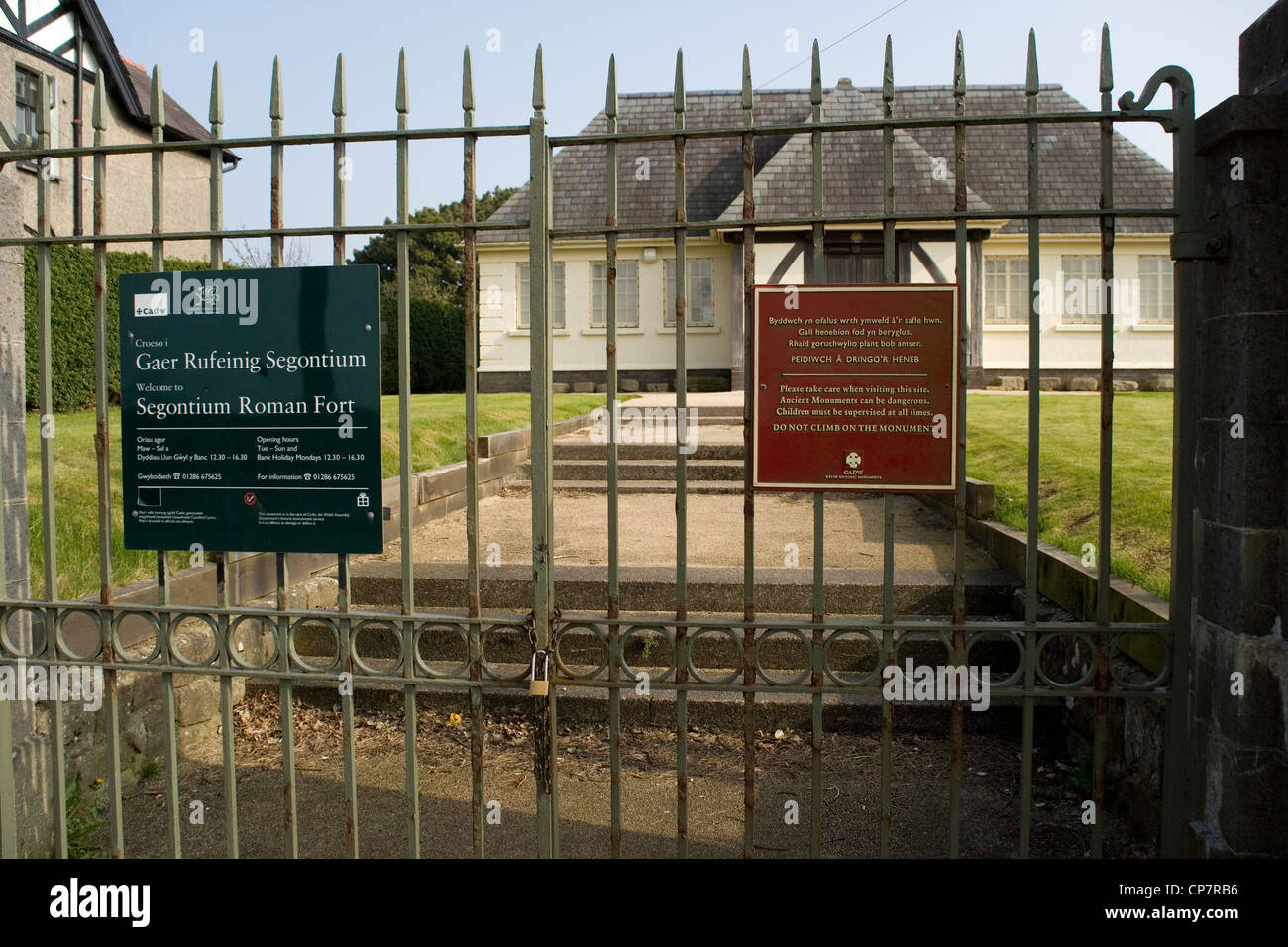 Segontium Roman fort and museum in Caernarfon, North Wales Stock Photo ...