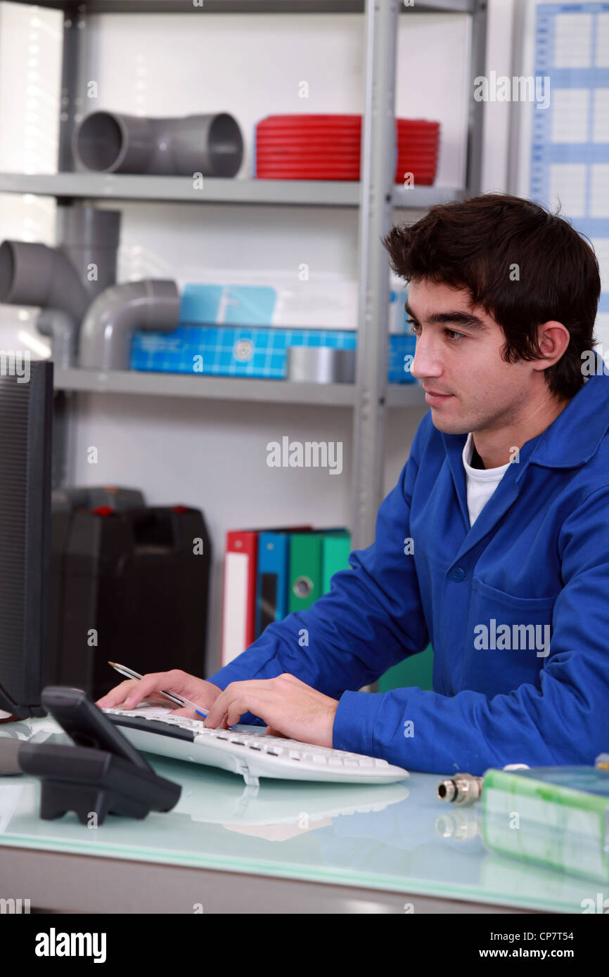 Plumbing Apprentice Workshop Stock Photo - Alamy