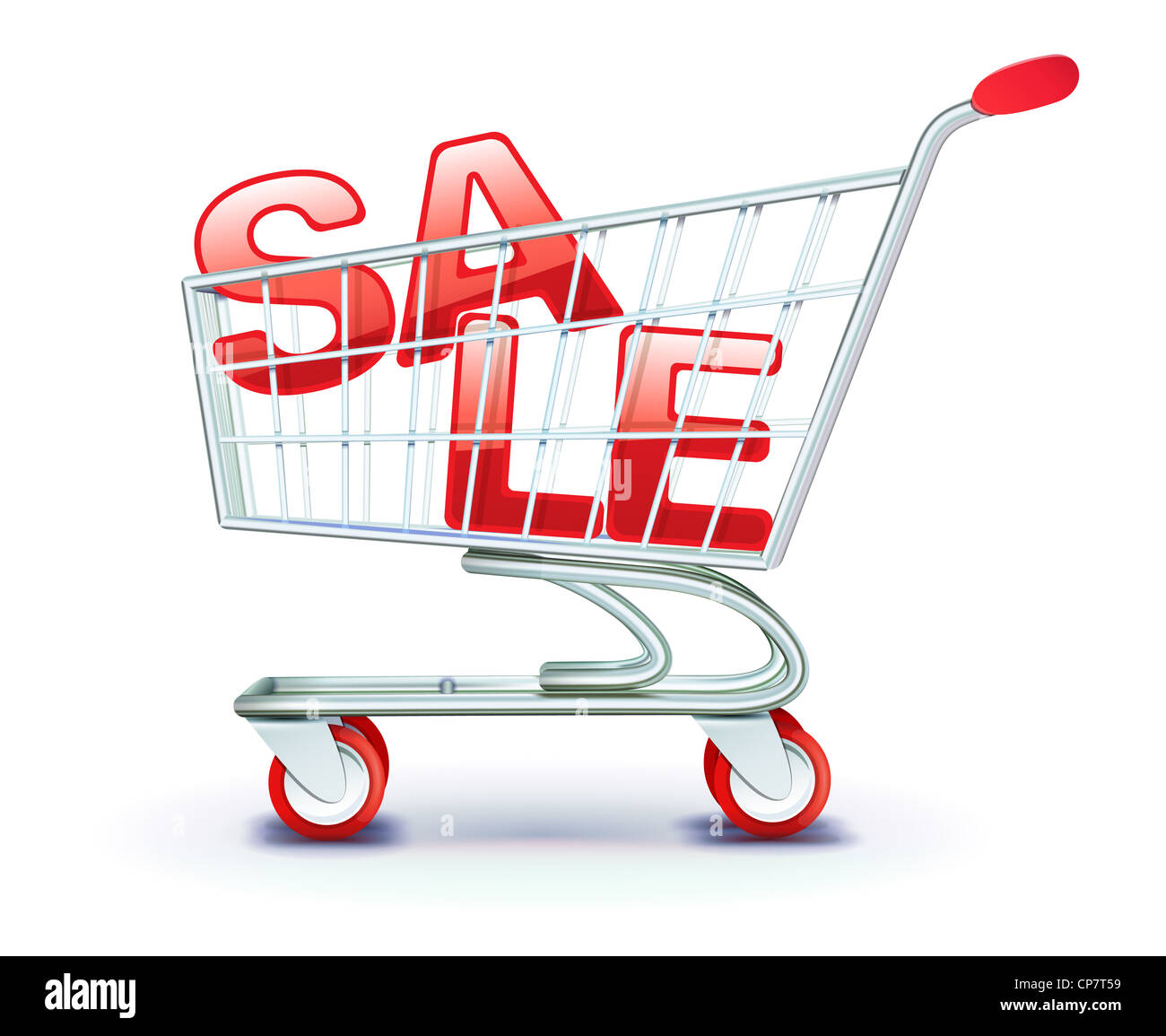 illustration of discount concept with shopping cart Stock Photo - Alamy