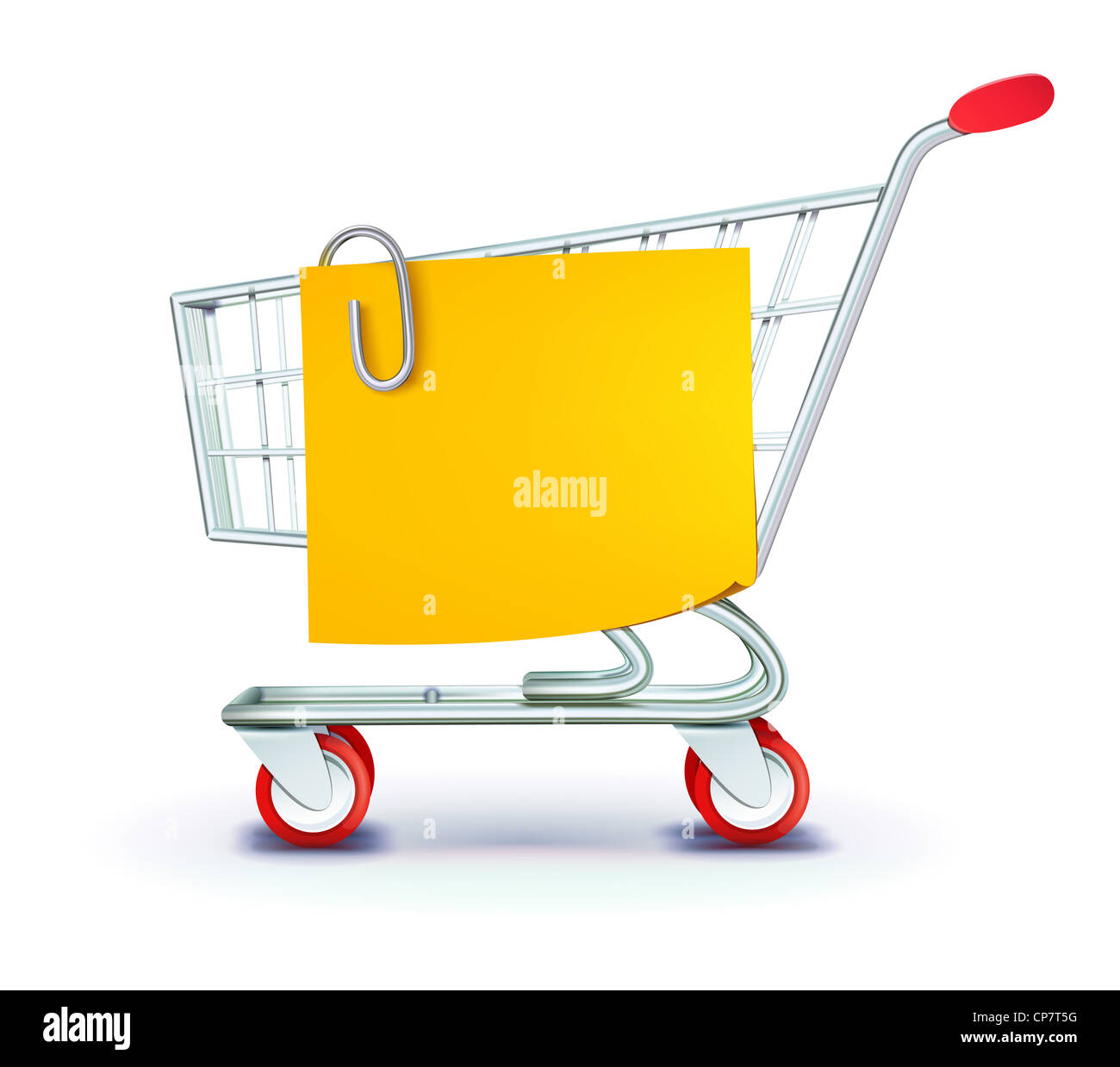 illustration set of shopping concept with shopping cart and yellow ...