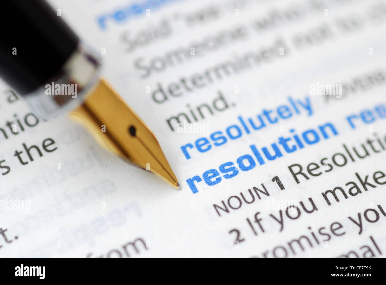 Resolution - Dictionary Series Stock Photo - Alamy
