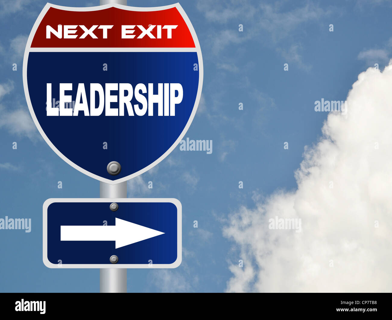Leadership road sign Stock Photo - Alamy