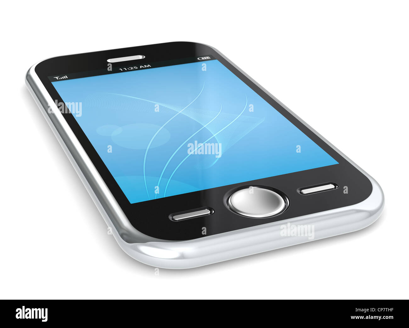 Black Smartphone, Blue Screen. White background Stock Photo - Alamy