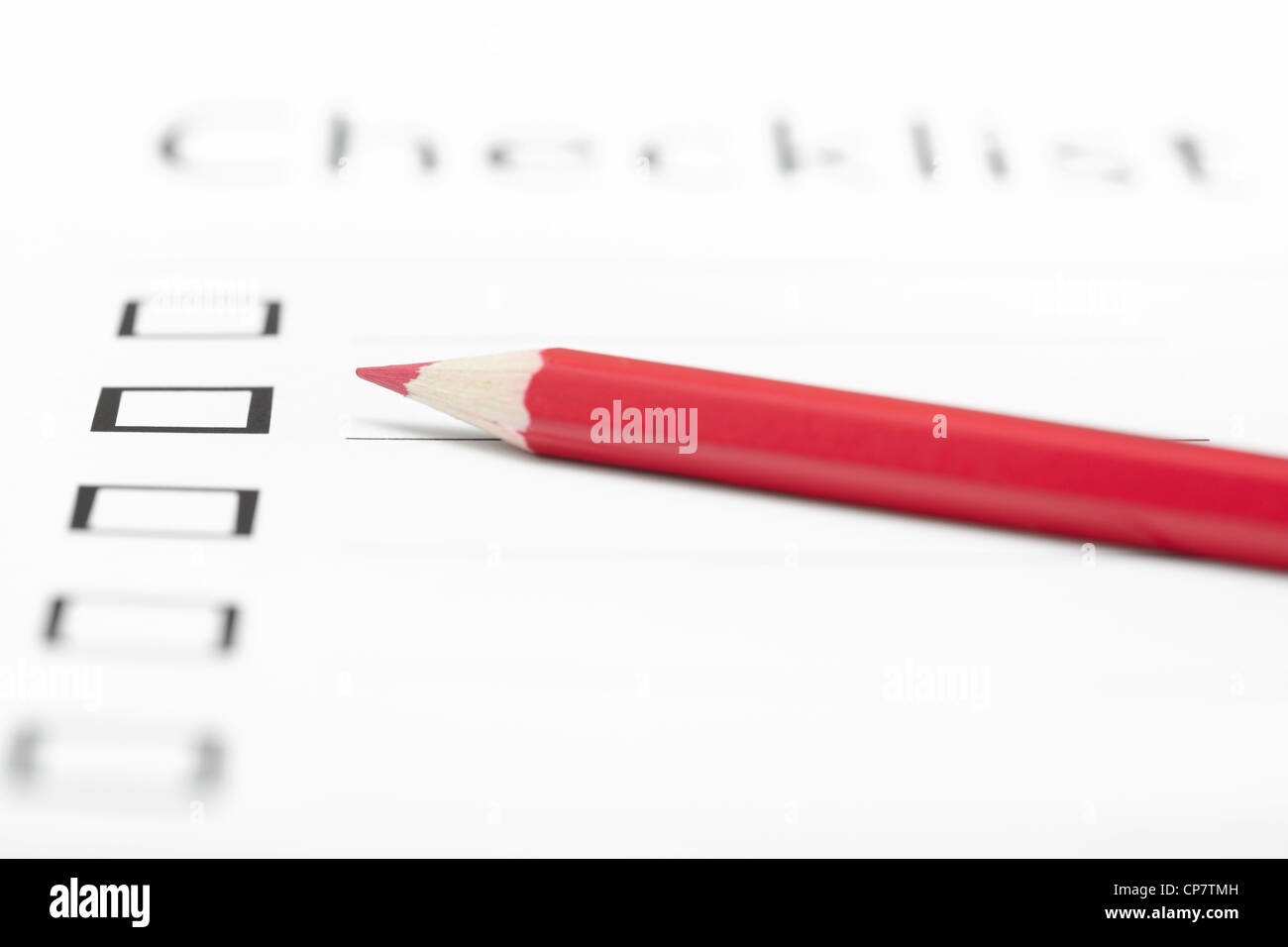 Red pencil on a daily plan. Horizontal photo Stock Photo - Alamy