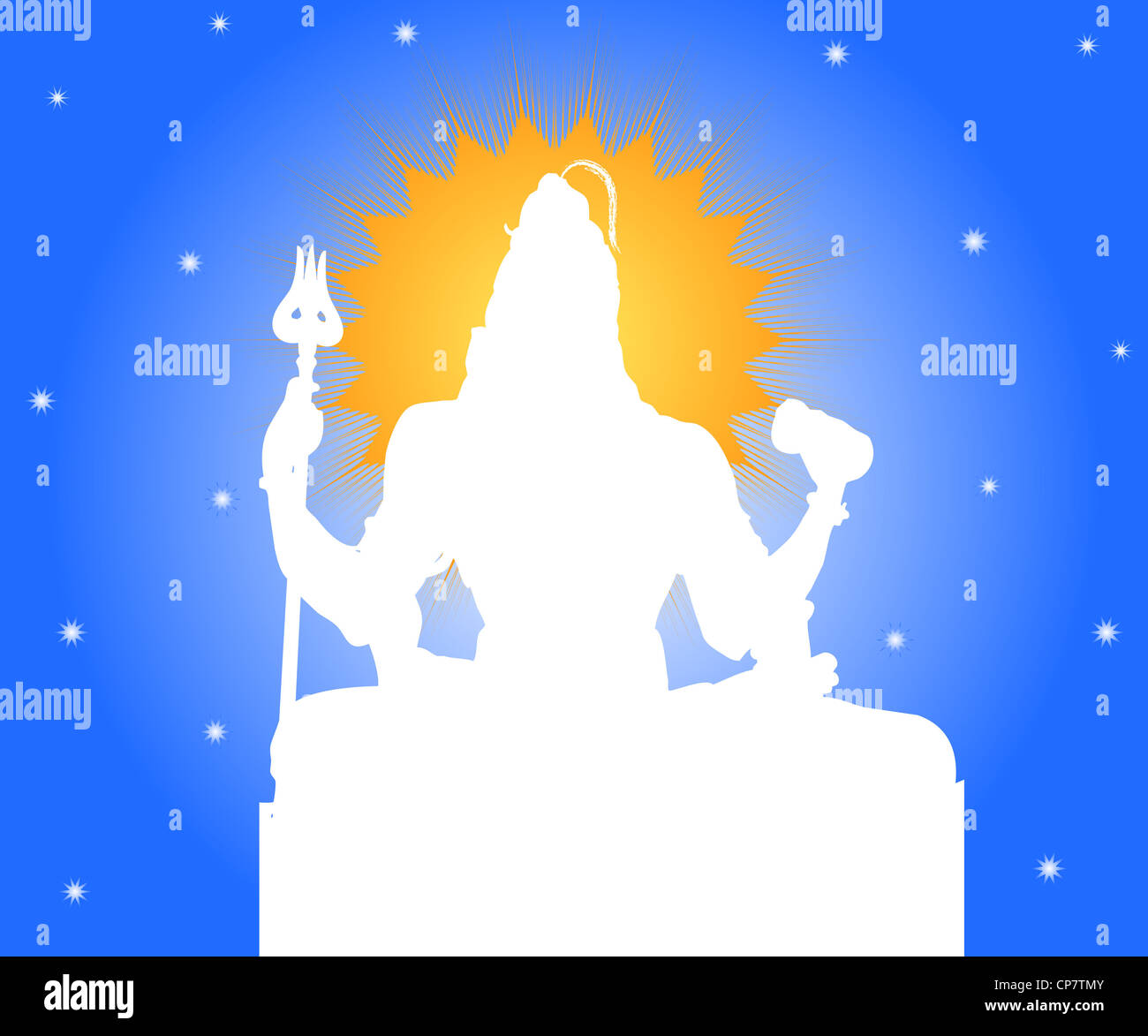 Indian God Shiva statue with bright stars Stock Photo - Alamy