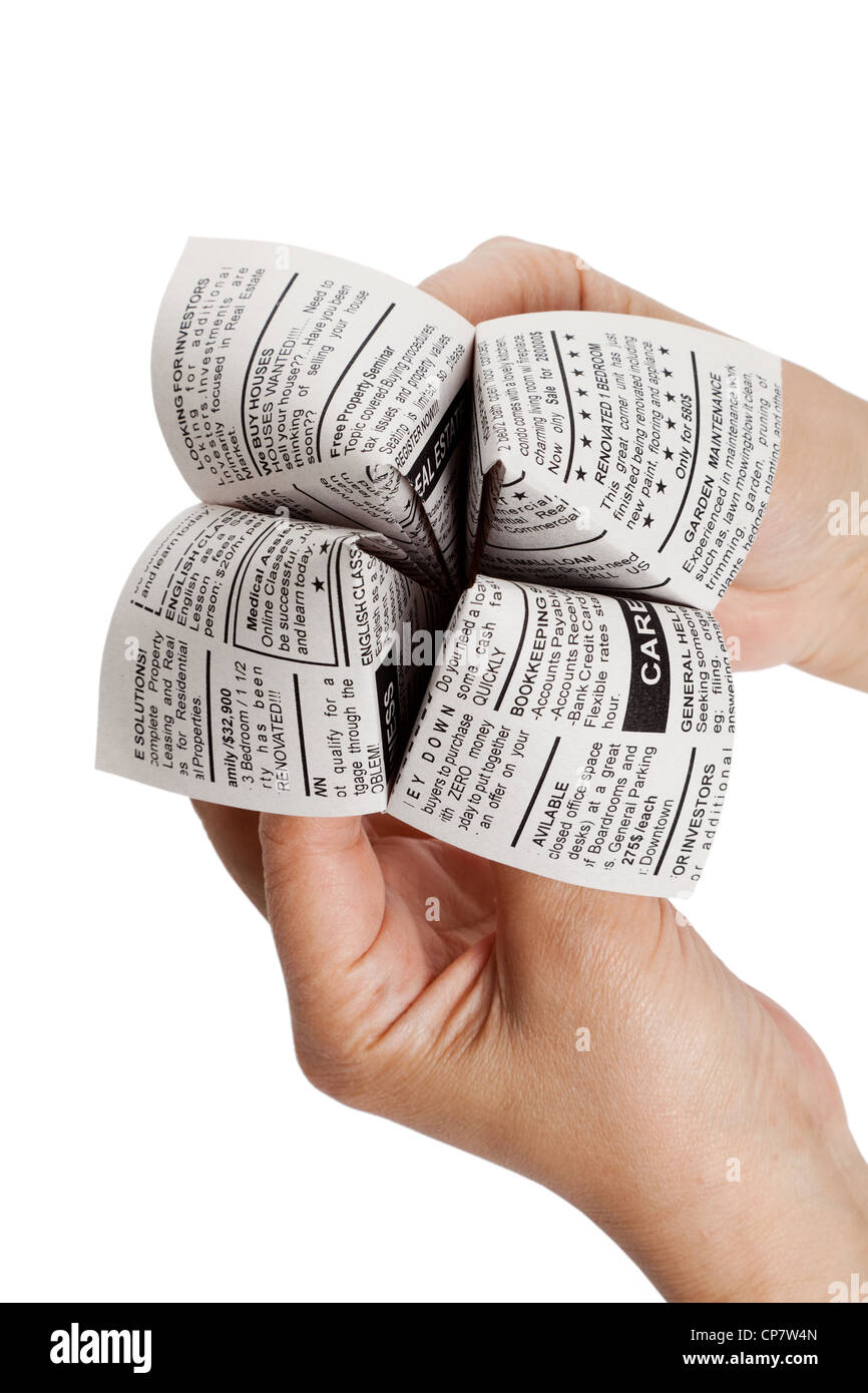 Newspaper Fortune Teller, Classified Ad, business concept Stock Photo ...