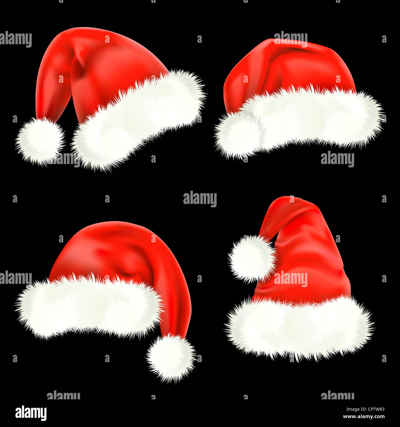 Santa Claus caps Stock Photo - Alamy