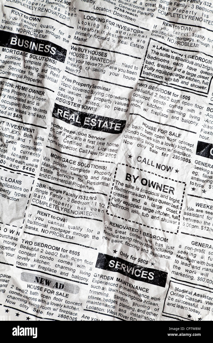 Crumpled Newspaper High Resolution Stock Photography and Images - Alamy
