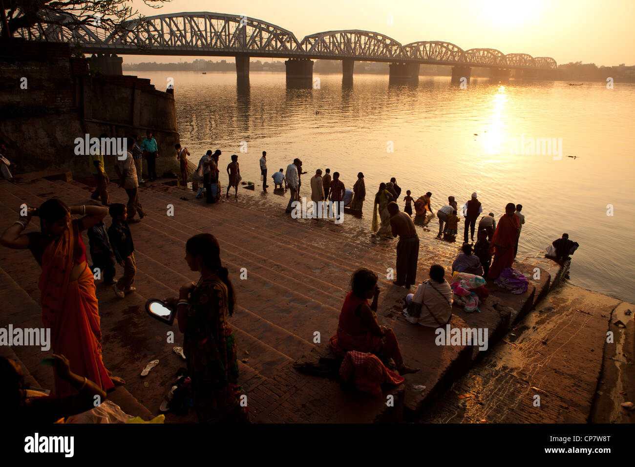Landscape of Ghat in Dakshineshwar Temple, Kolkata, India Stock Photo ...