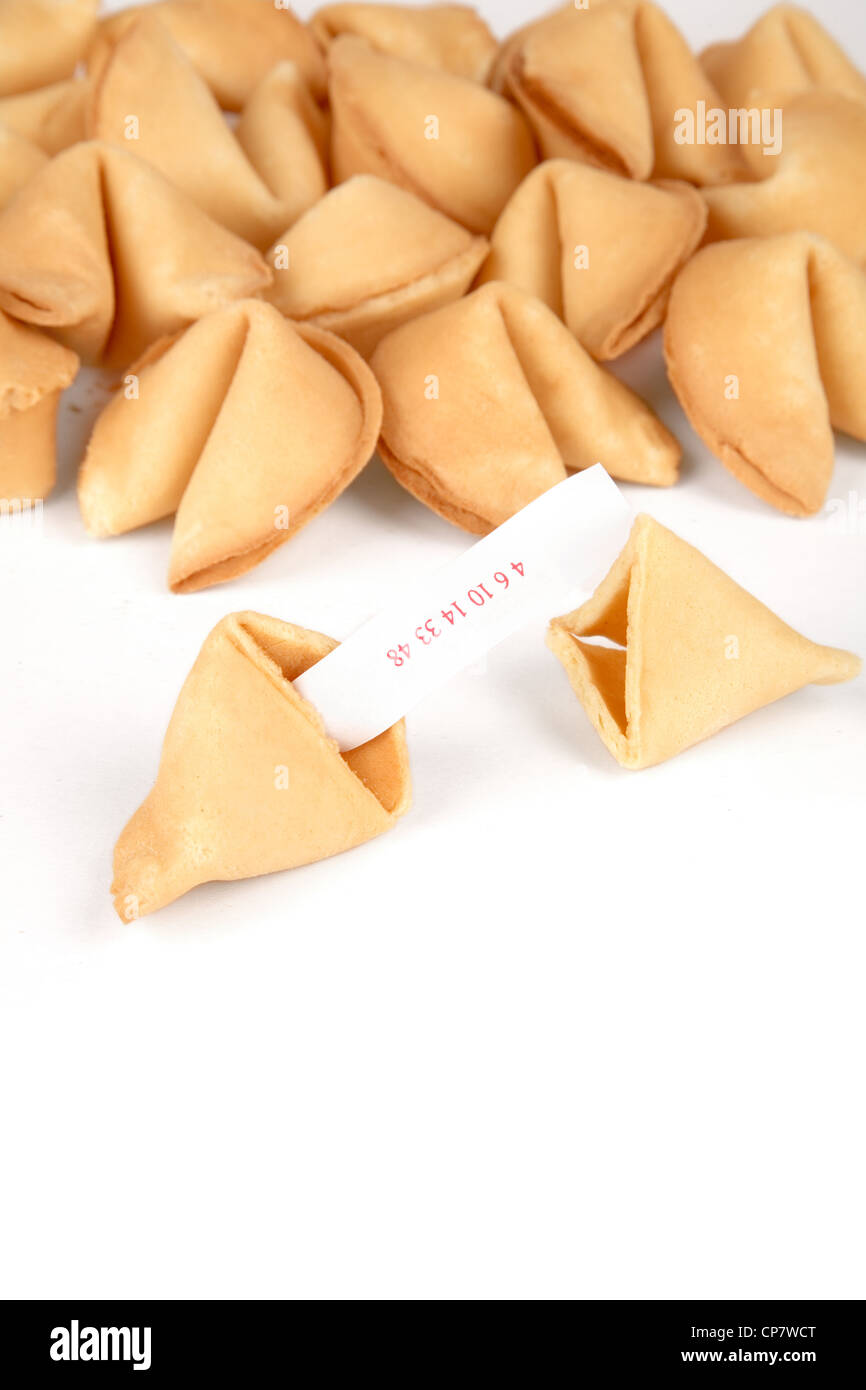 Fortune Cookies with white background Stock Photo - Alamy