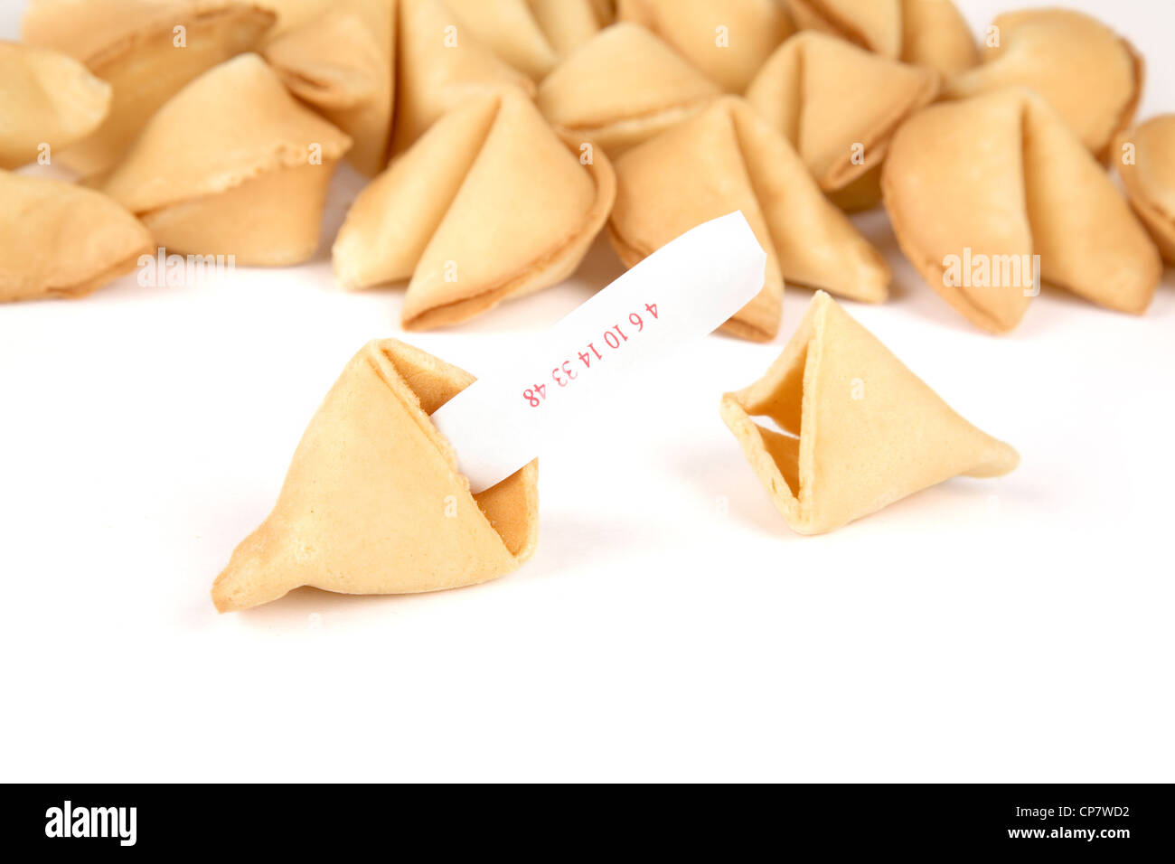 Fortune Cookies with white background Stock Photo - Alamy