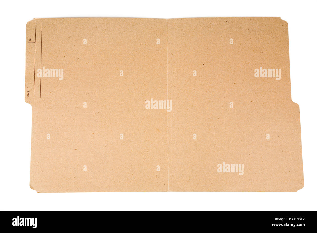 an open file folder with white background Stock Photo - Alamy