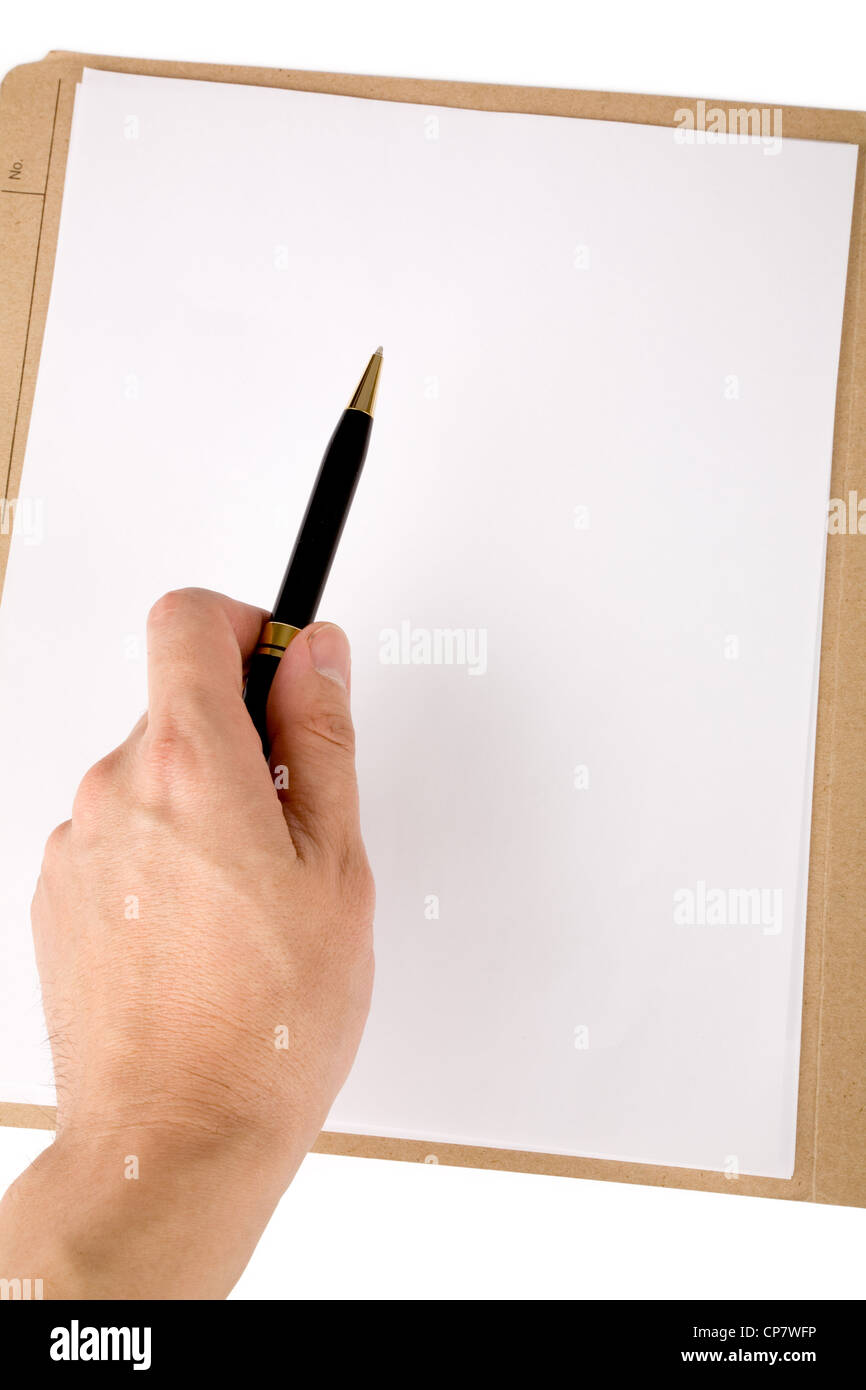 a file folder and pen, business concept Stock Photo - Alamy