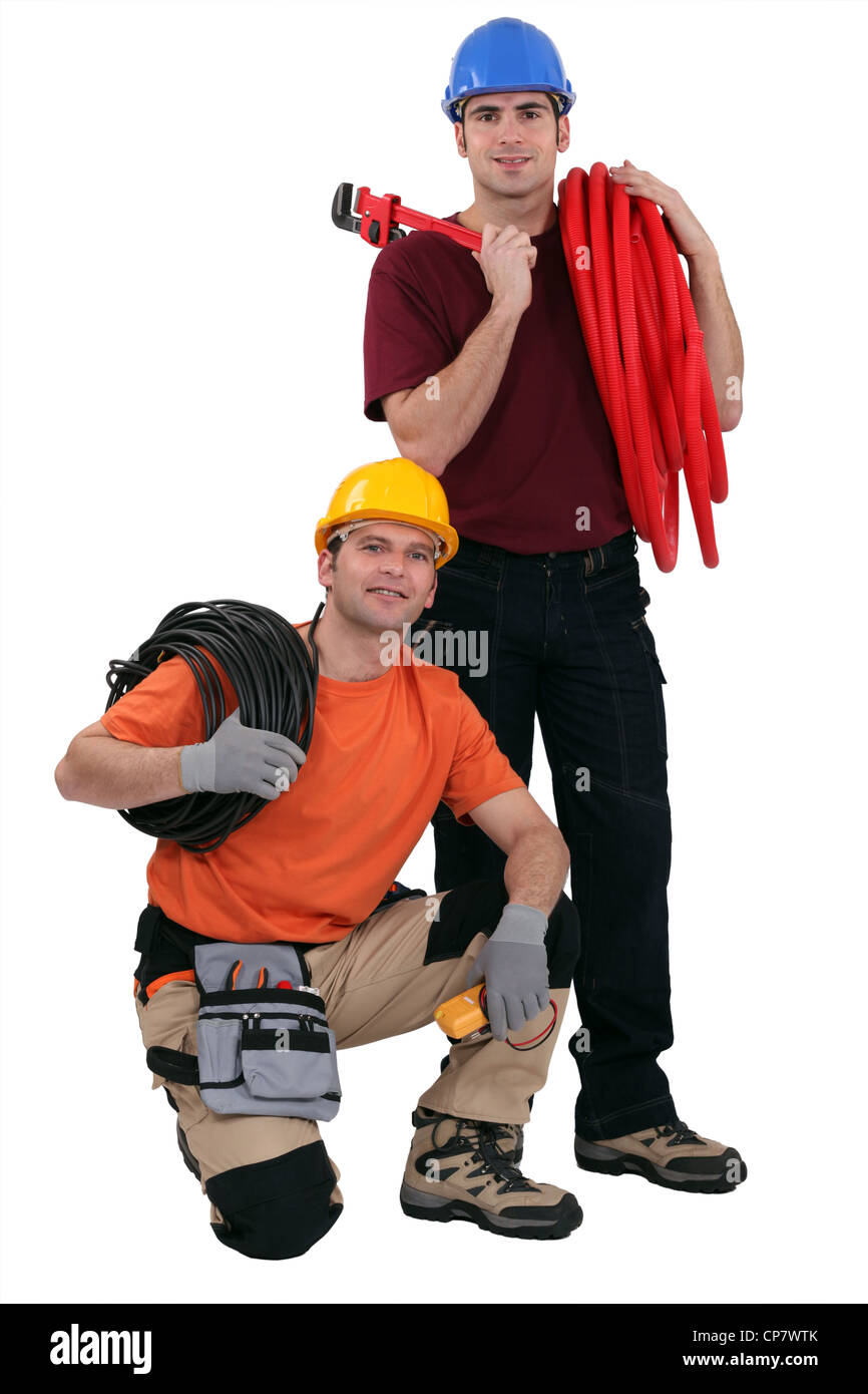 Plumber and electrician Stock Photo - Alamy