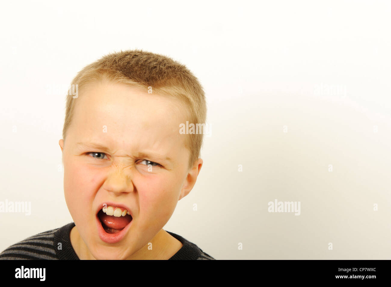 Stock Photo of a young boy shouting Stock Photo - Alamy