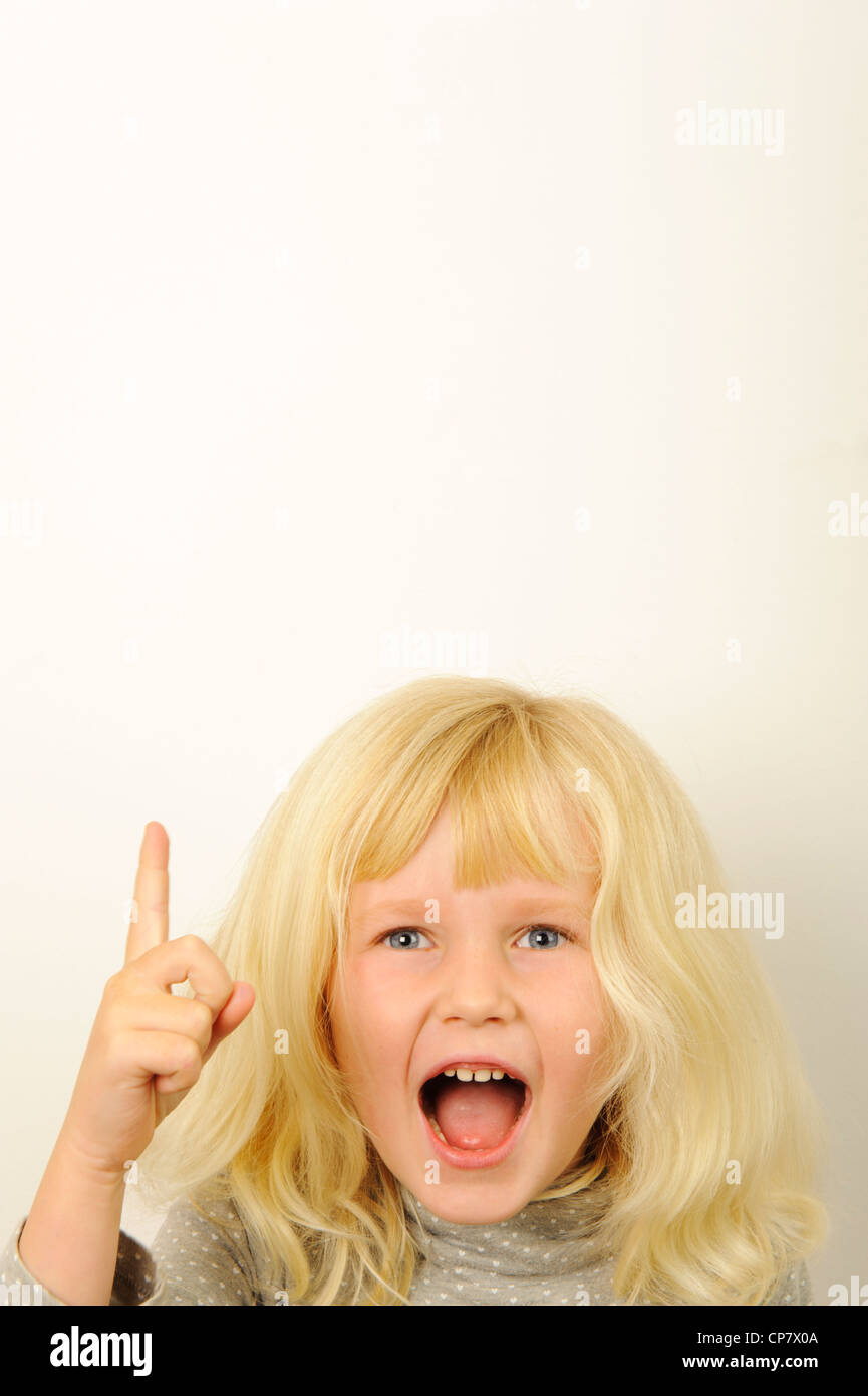 Stock Photo of child having an idea Stock Photo - Alamy