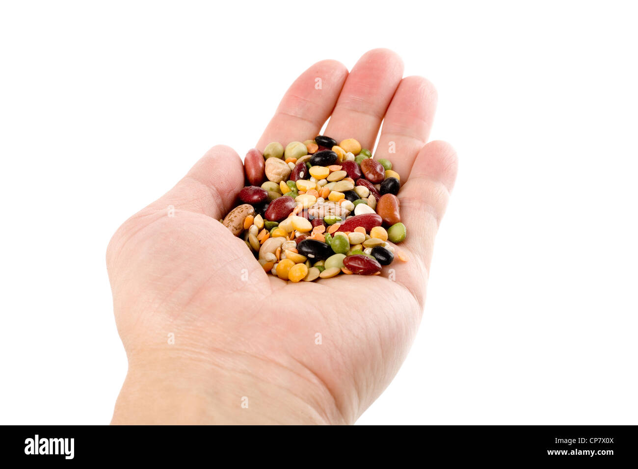 hand holding Mixed beans Stock Photo - Alamy