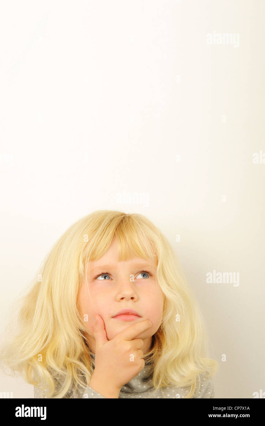 Stock Photo of child thinking Stock Photo - Alamy