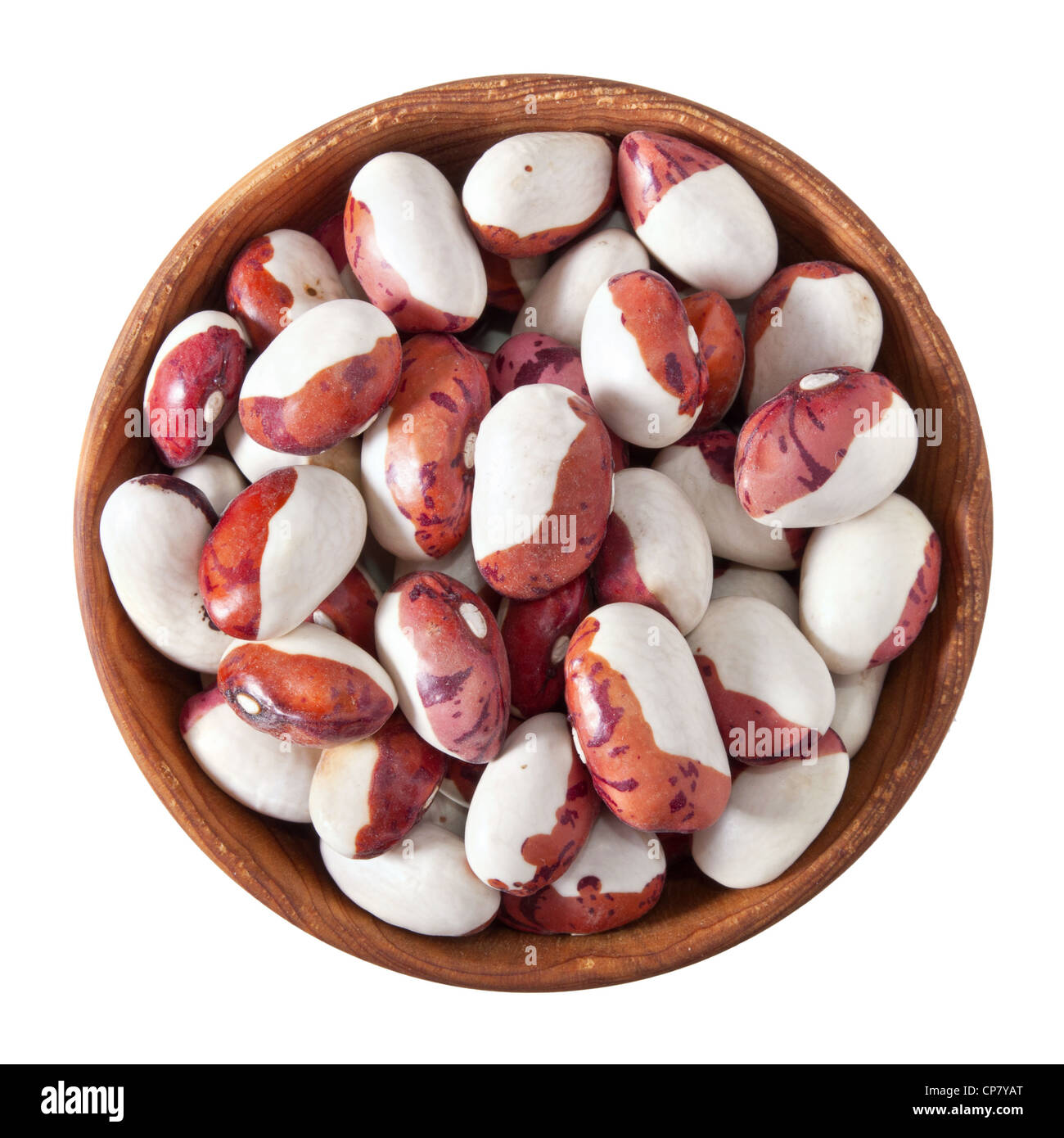 wooden bowl full of beans isolated on white background Stock Photo - Alamy