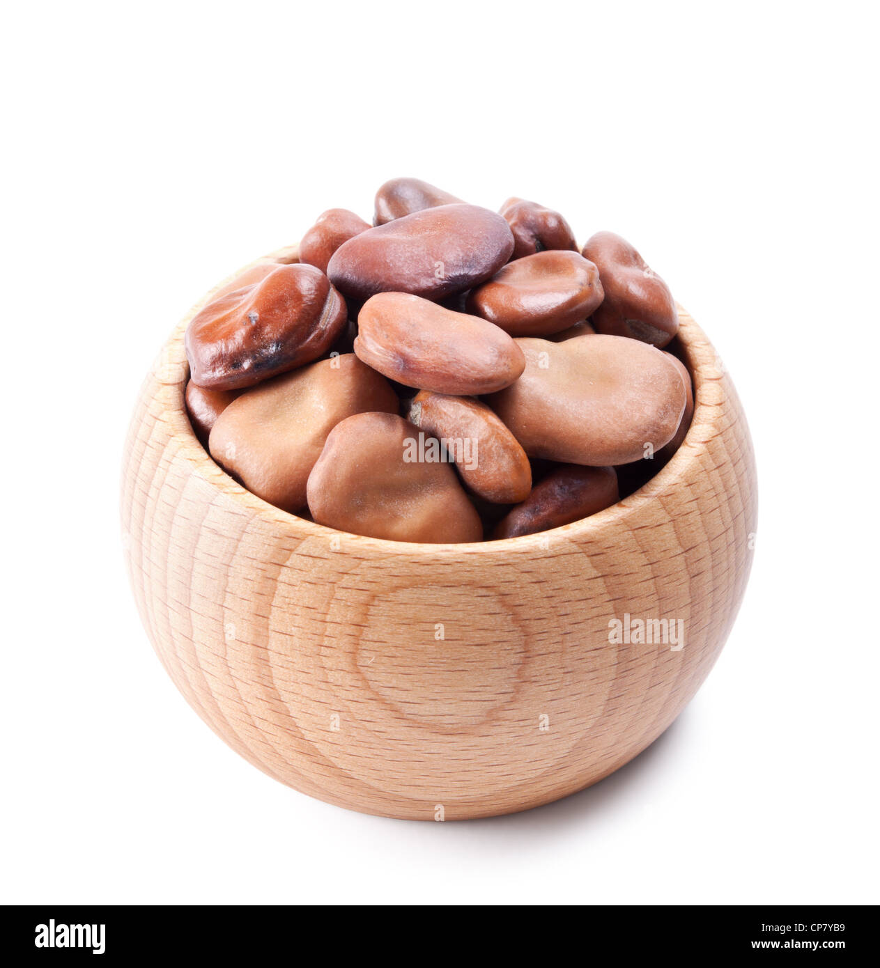wooden bowl full of beans isolated on white background Stock Photo - Alamy