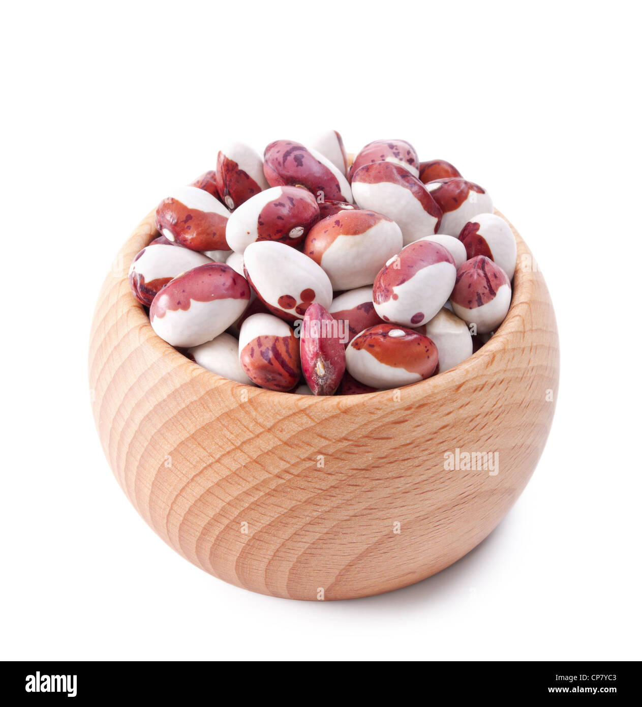wooden bowl full of beans isolated on white background Stock Photo - Alamy