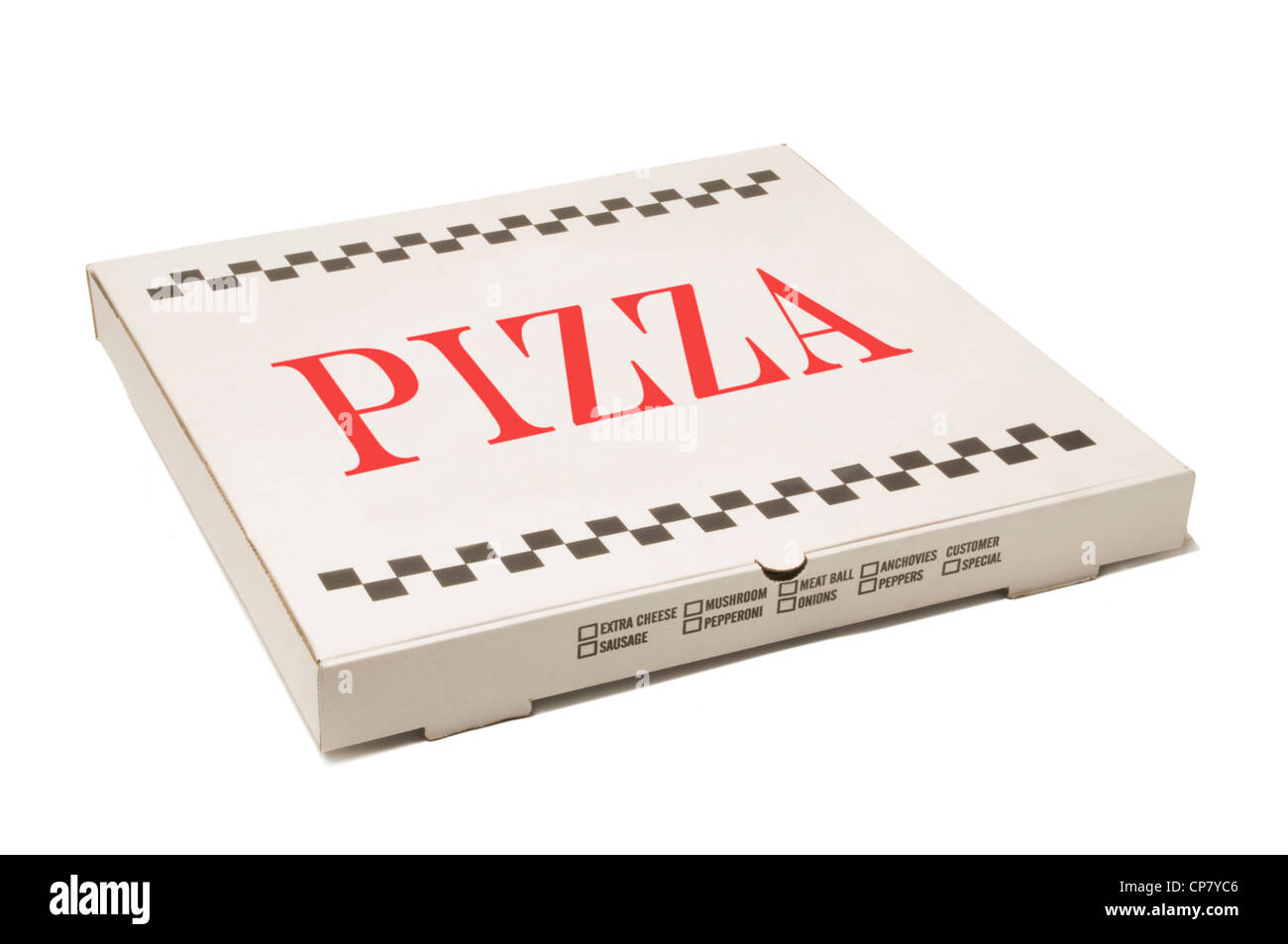 White pizza delivery box isolated against white background Stock Photo ...