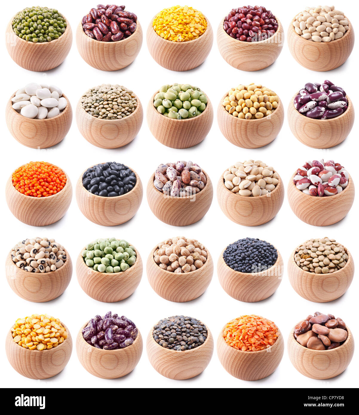 legumes collection isolated on white background Stock Photo - Alamy