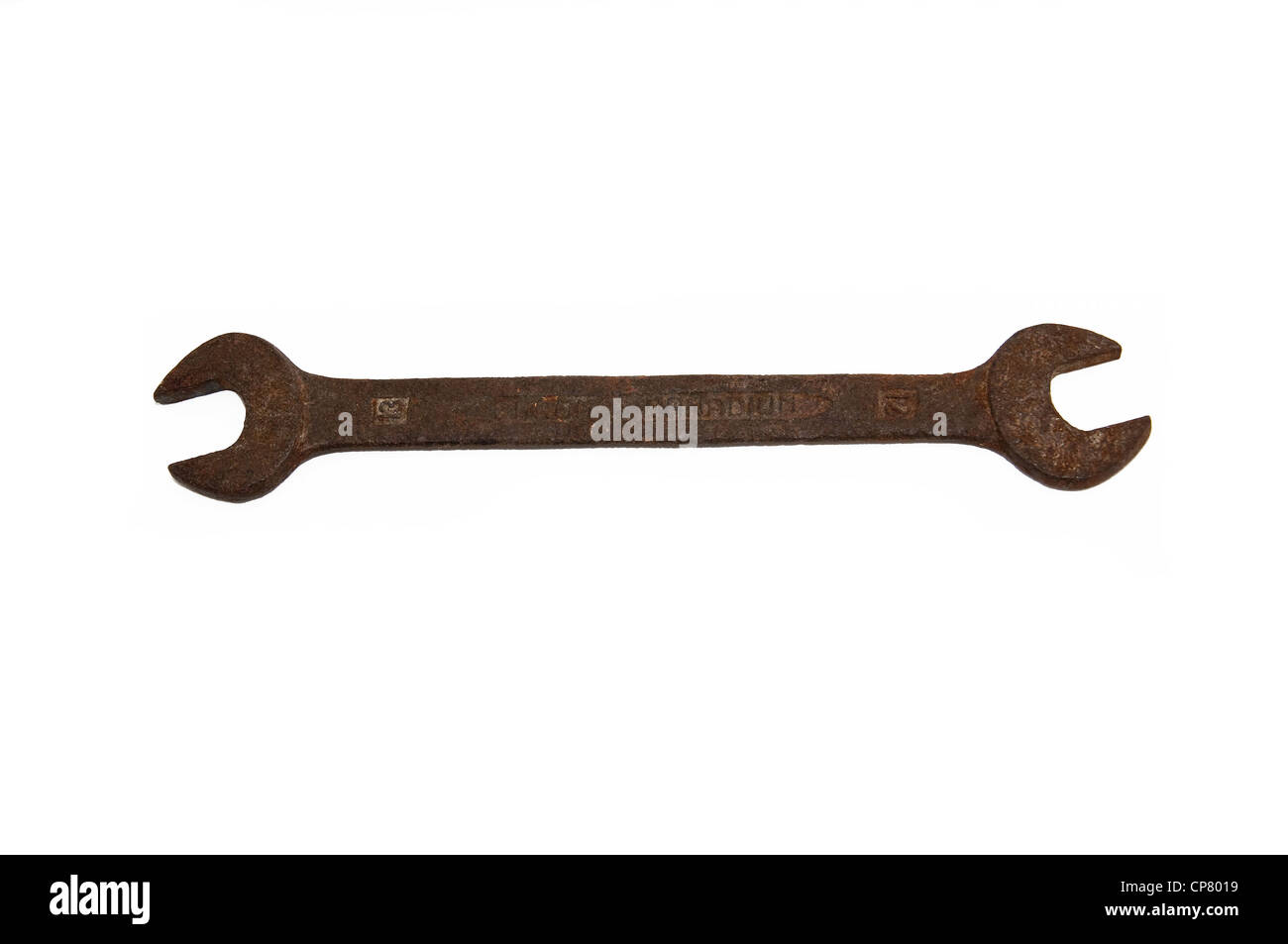 old rusty spanner isolated on white background Stock Photo - Alamy