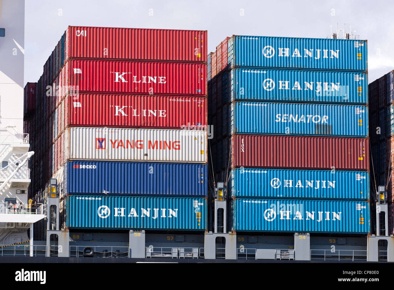 Container ship cargo stacked hi-res stock photography and images - Alamy