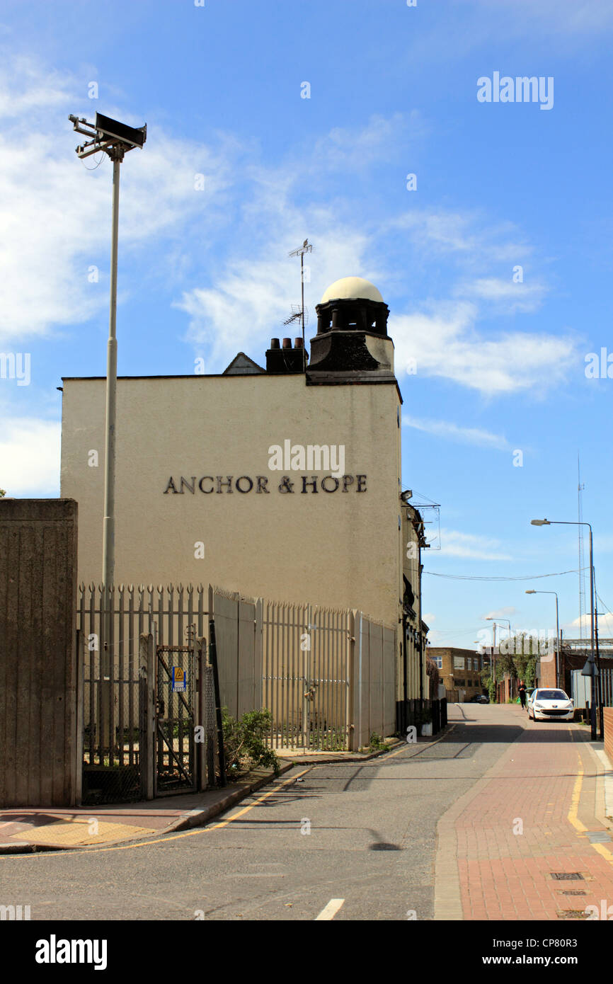 The Anchor and Hope pub on the Thames path Woolwich London England UK ...
