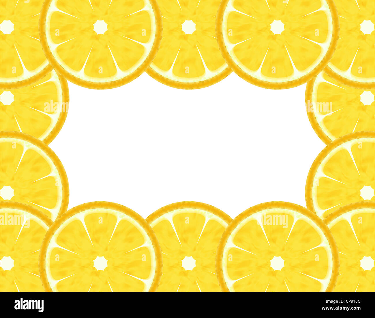 Slice lemon border Stock Photo - Alamy