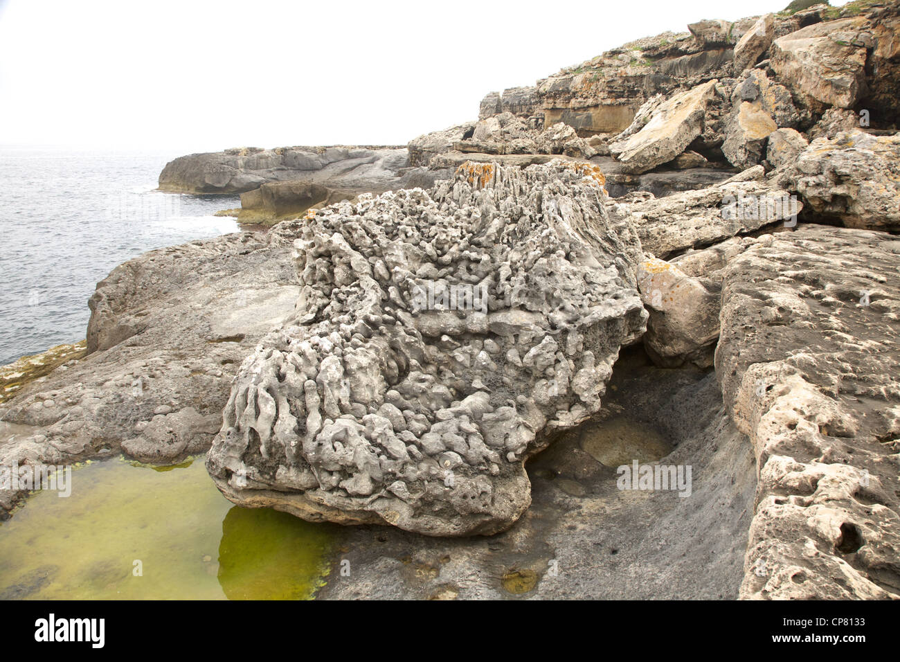 rock seaside at Menorca island in Spain Stock Photo - Alamy