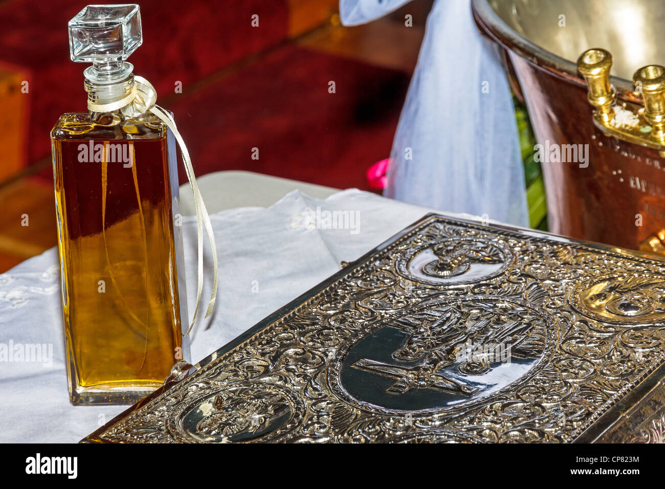 Christening font hi-res stock photography and images - Alamy