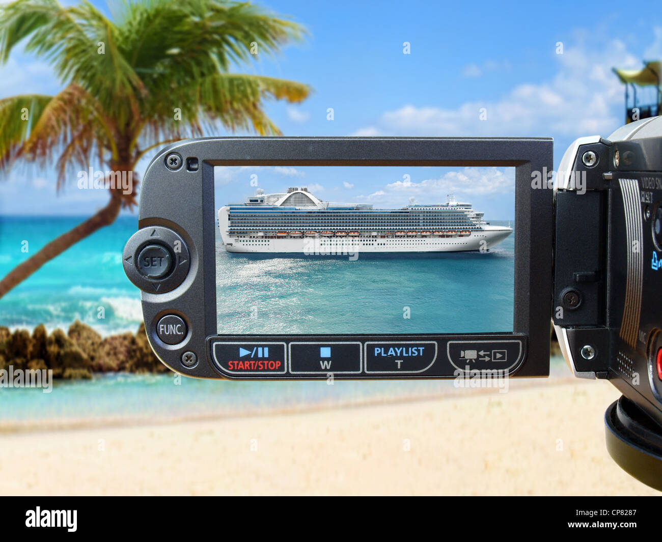 Cruise Ship on Camera Screen Stock Photo - Alamy
