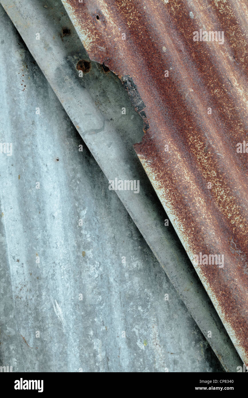 Close up of a rusty corrugated tin shed Stock Photo - Alamy