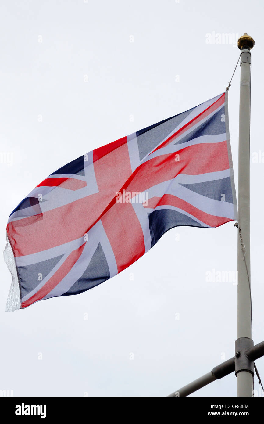 Reverse side of Union flag on flag pole Stock Photo - Alamy