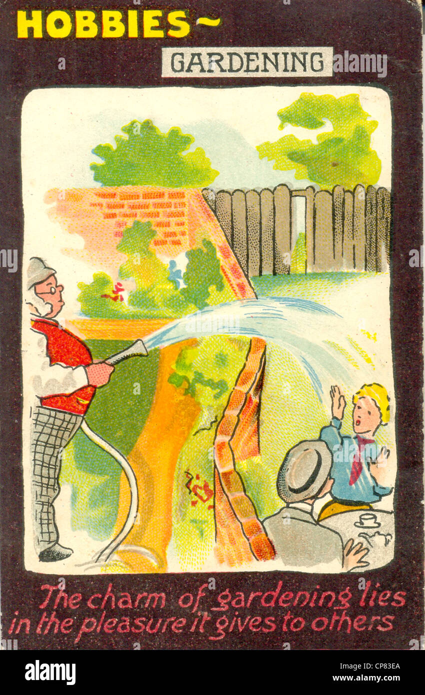 Comic postcard in the series Hobbies Stock Photo - Alamy