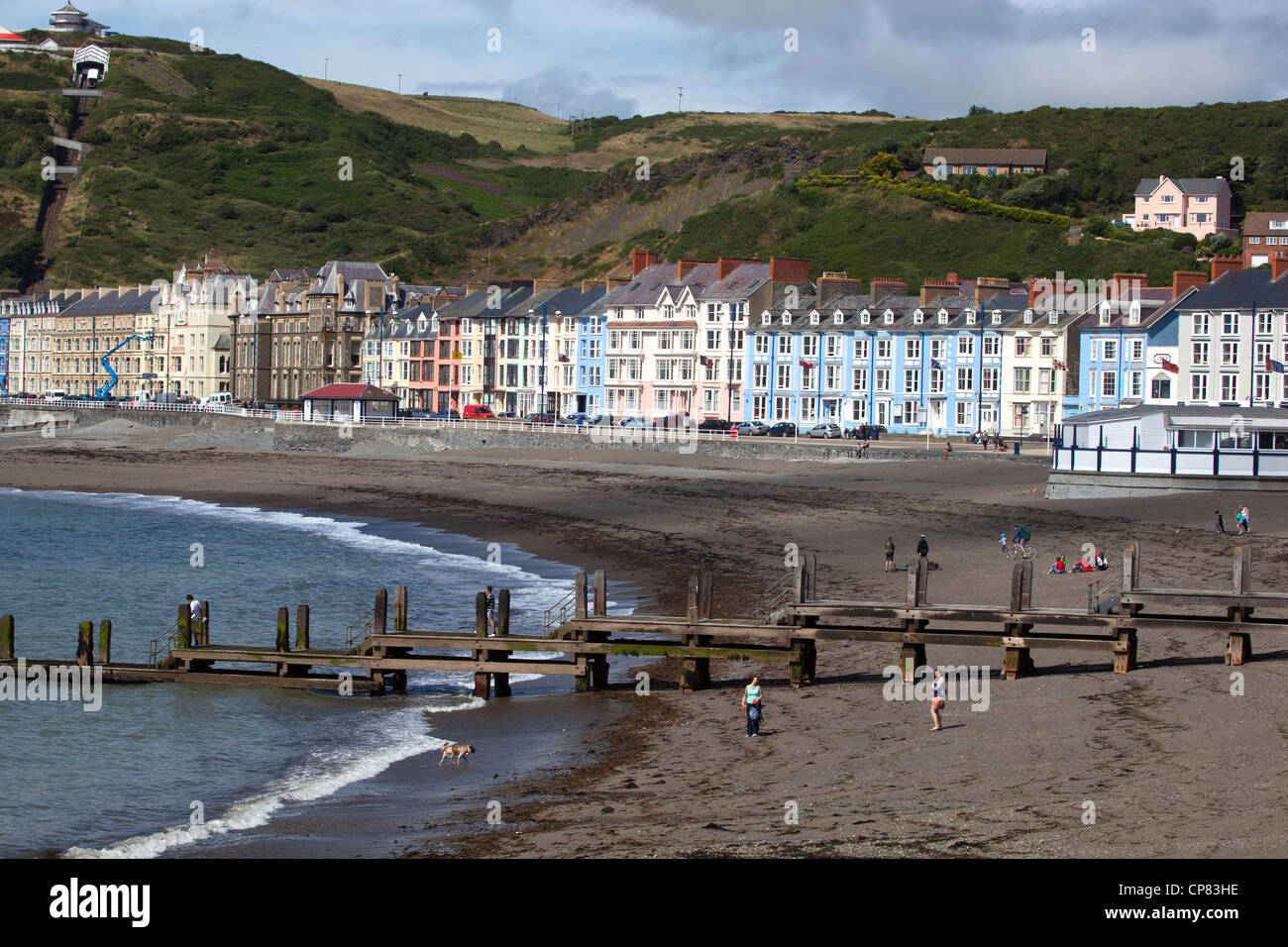 Aberystwyth Seafront Promenade Stock Photos & Aberystwyth Seafront ...
