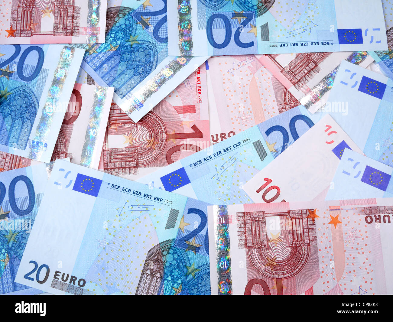 Euro Crisis bank note background Stock Photo - Alamy
