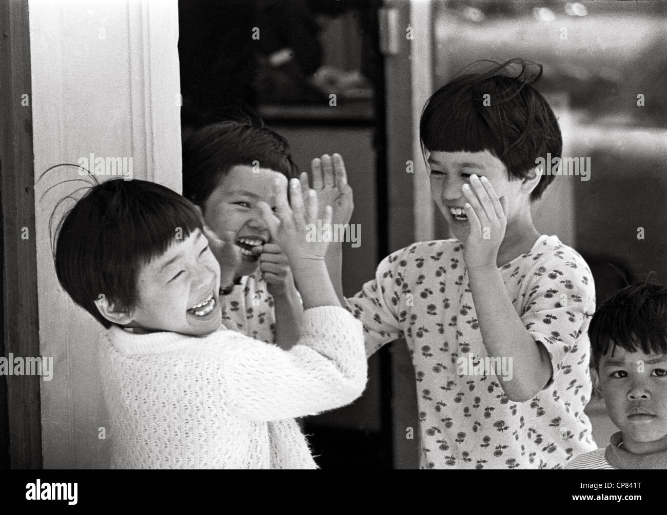 Group of young Chinese girls playing clapping game Stock Photo - Alamy