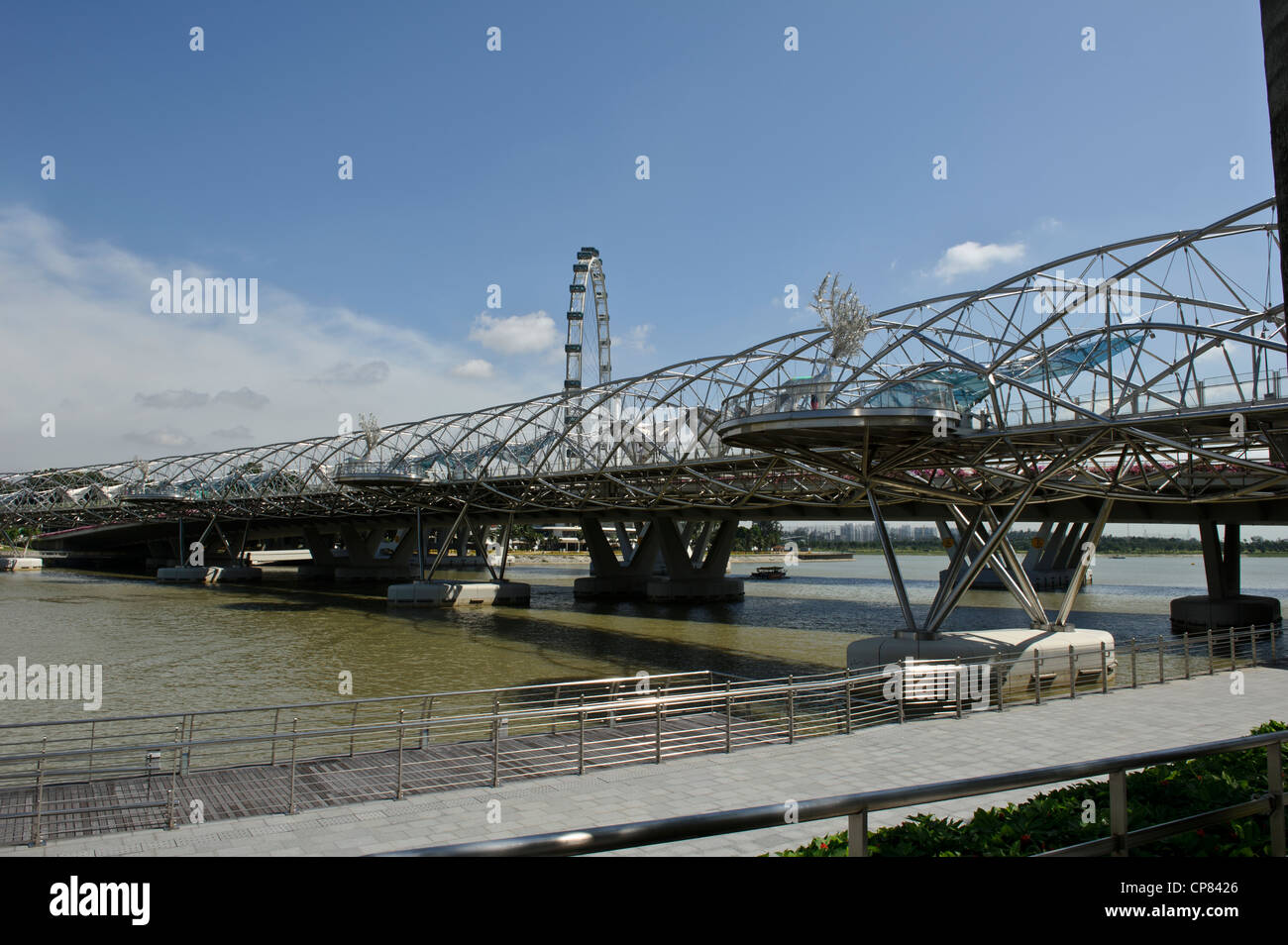 The Helix suspension bridge, Marina bay, Singapore Stock Photo - Alamy