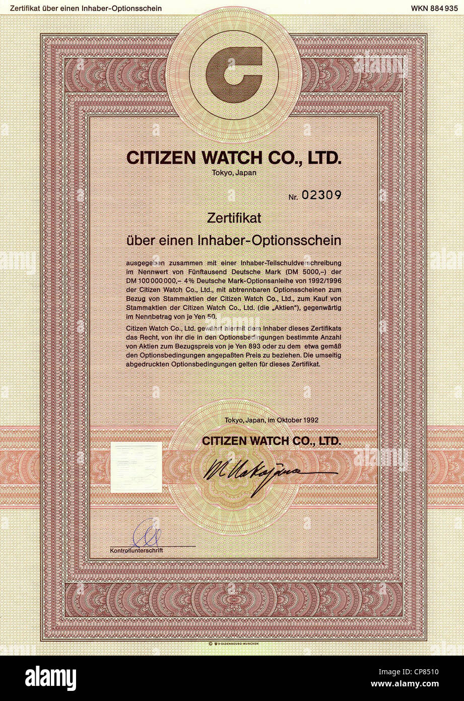 Bearer bonds hi-res stock photography and images - Alamy