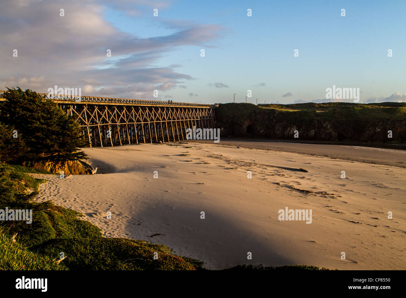 The Pudding Creek bridge in Fort Bragg California part of a Ten mile ...