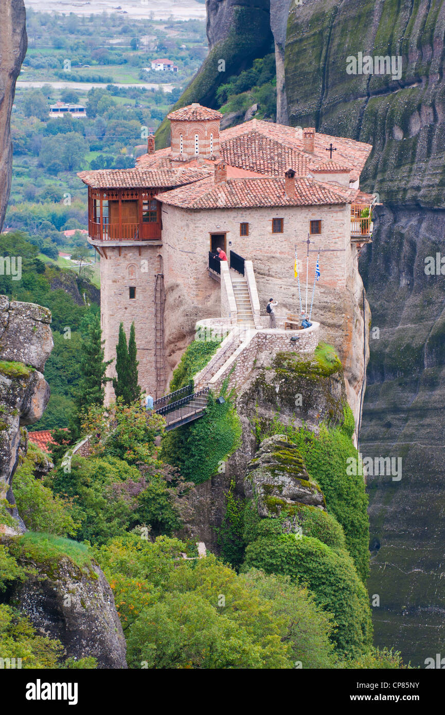 Roussanou monastery, Meteora region, plain of Thessaly, Greece Stock ...