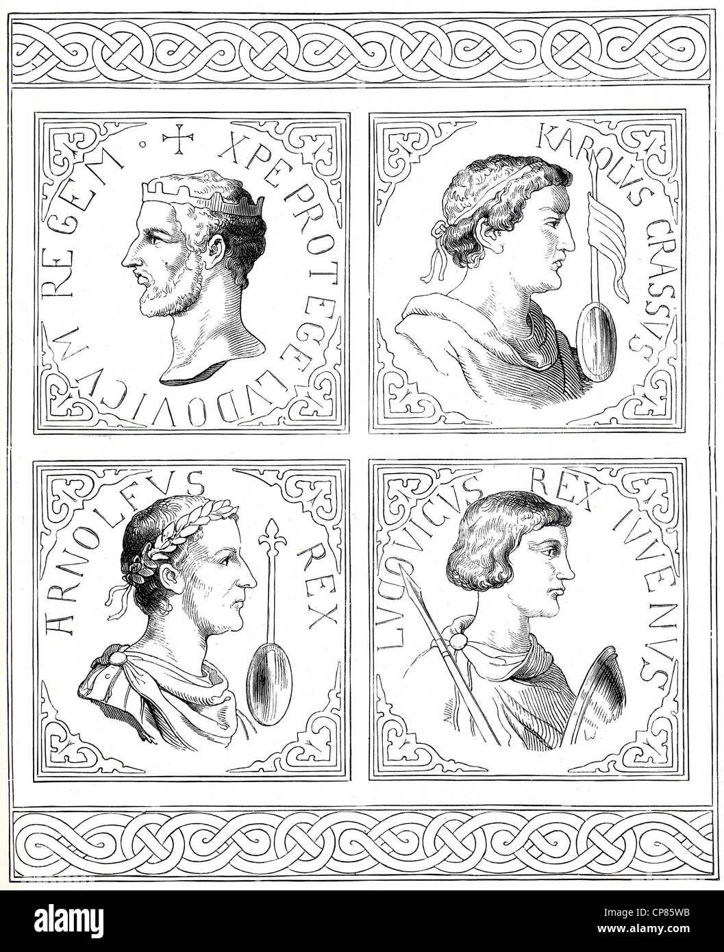 The sons of Louis the Pious, king of the Frankish kingdom, Louis the ...