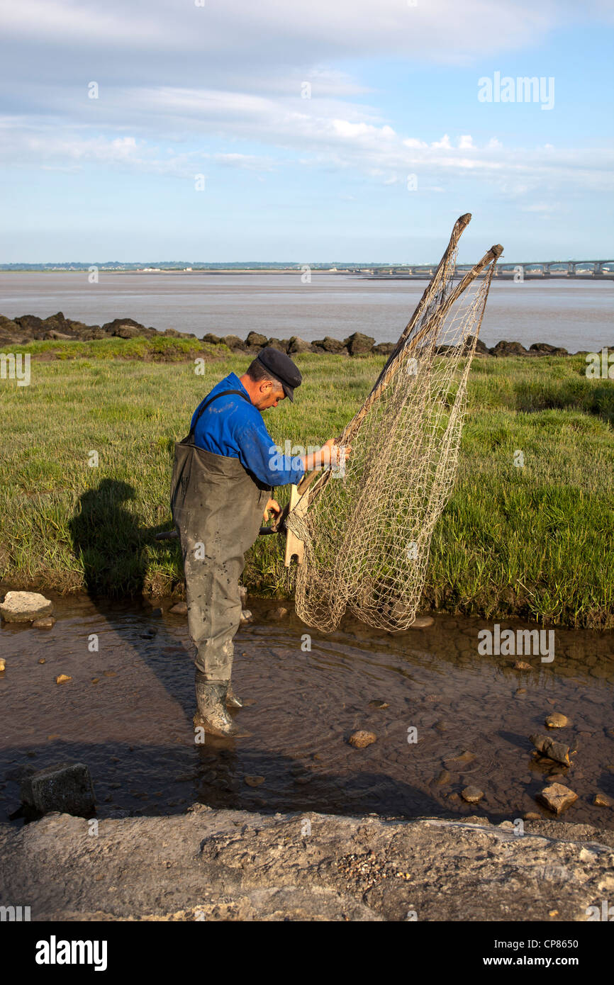 Lave Net Fisherman Severn Estuary Wales Stock Photo - Alamy