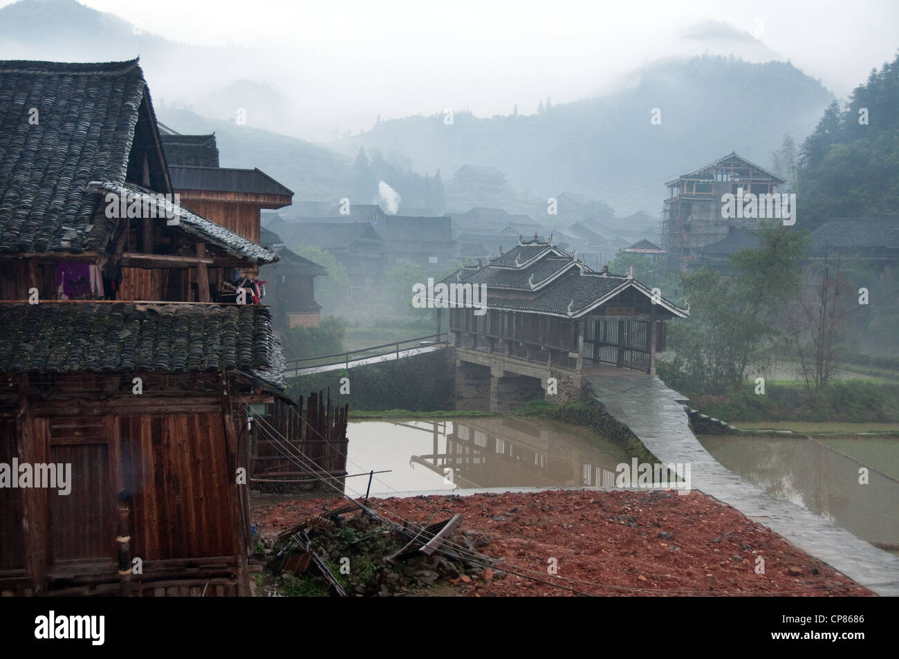 Traditional Dong village, Chengyang Stock Photo - Alamy