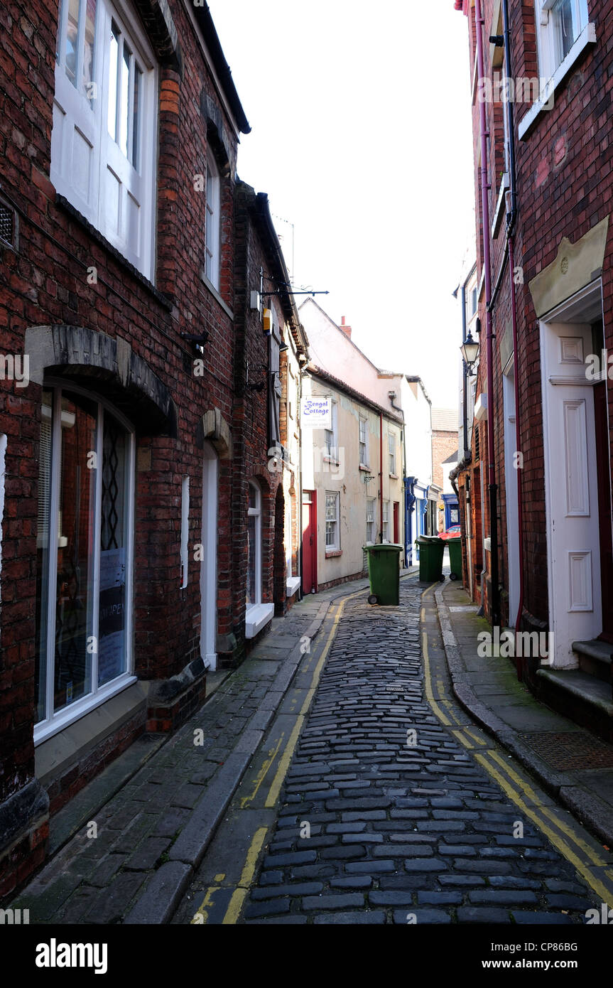 Howden East Riding Yorkshire England.Narrow Lane Stock Photo - Alamy